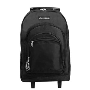 Everest Wheeled Backpack, Black, One Size