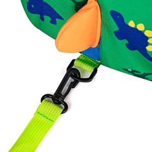 Toddler Dinosaur Mini Backpack with Leash Children Kids Baby Harness Bookbag (Green)