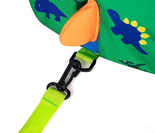 Toddler Dinosaur Mini Backpack with Leash Children Kids Baby Harness Bookbag (Green)