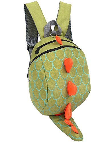 ZHUANNIAN Kids Toddlers Dinosaur Backpack with Safety Leash for Boys Girls(Green)