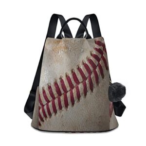 alaza vintage red line baseball sport women backpack anti theft back pack shoulder fashion bag purse