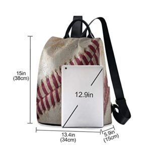 ALAZA Vintage Red Line Baseball Sport Women Backpack Anti Theft Back Pack Shoulder Fashion Bag Purse