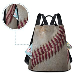 ALAZA Vintage Red Line Baseball Sport Women Backpack Anti Theft Back Pack Shoulder Fashion Bag Purse