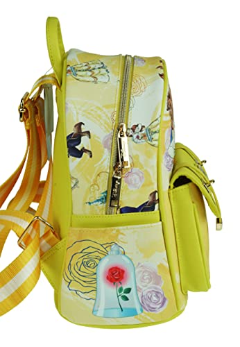 KBNL Beauty and the Beast 11 inch Vegan Leather Mini Backpack - A21951, Multicolor, Medium