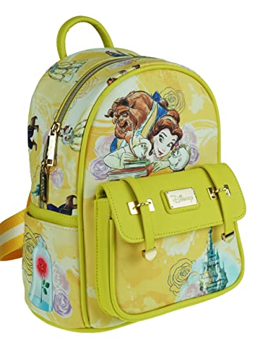 KBNL Beauty and the Beast 11 inch Vegan Leather Mini Backpack - A21951, Multicolor, Medium