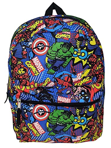 Marvel Avengers 16" Backpack AOP Hulk Captain America Iron Man Spider-Man Thor