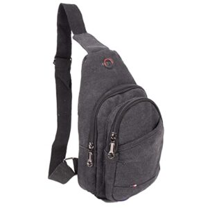 westend crossbody canvas sling bag backpack with adjustable strap, charcoal