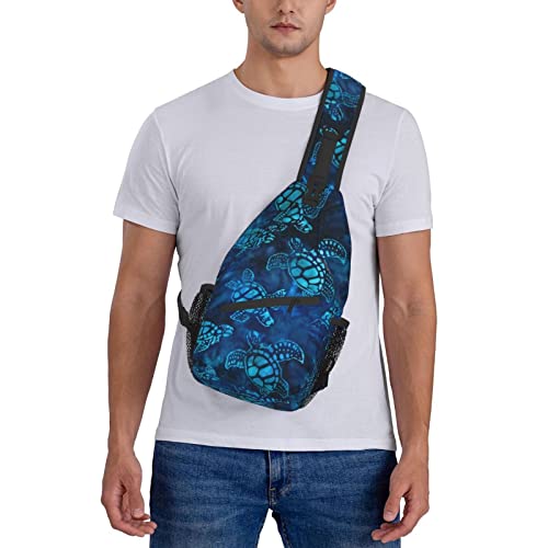 Sea Turtle Sling Bag For Women Men,Animal Print Crossbody Shoulder Bags Casual Sling Backpack Chest Bag Travel Hiking Daypack For Outdoor