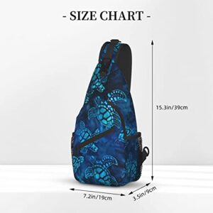 Sea Turtle Sling Bag For Women Men,Animal Print Crossbody Shoulder Bags Casual Sling Backpack Chest Bag Travel Hiking Daypack For Outdoor