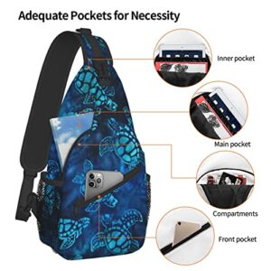 Sea Turtle Sling Bag For Women Men,Animal Print Crossbody Shoulder Bags Casual Sling Backpack Chest Bag Travel Hiking Daypack For Outdoor