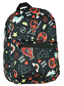 bioworld marvel deadpool unicorns and rainbows laptop backpack