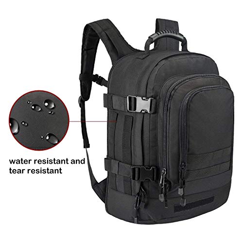 Greencity Laptop Backpacks Tactical Military 3 Day Expandable Bug Out Bag Classic School Case Travel Hiking，Black