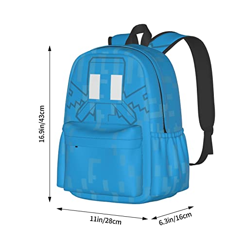 ZOSENY Kids Backpack for Boys Girls,Cute Travel Girls Backpack(17-inch), Light Blue Laptop Backpacks for Women Men.