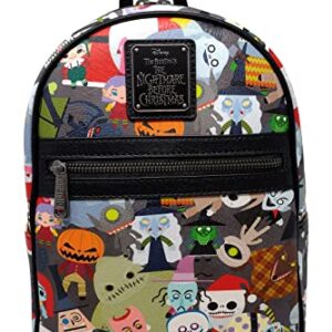 Loungefly x Nightmare Before Christmas Chibi Print Faux Leather Mini Backpack