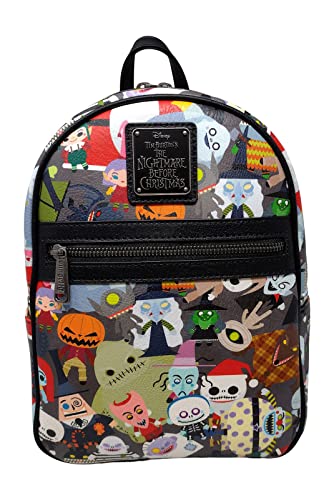 Loungefly x Nightmare Before Christmas Chibi Print Faux Leather Mini Backpack