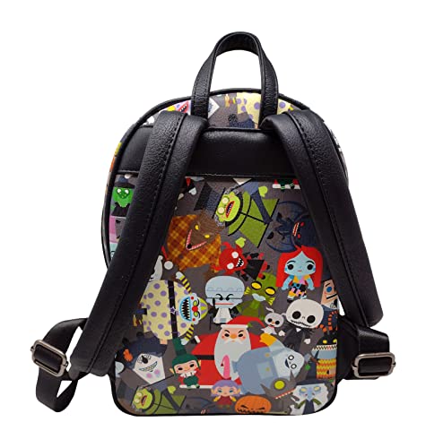 Loungefly x Nightmare Before Christmas Chibi Print Faux Leather Mini Backpack