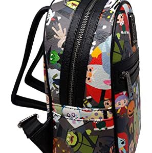 Loungefly x Nightmare Before Christmas Chibi Print Faux Leather Mini Backpack