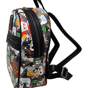 Loungefly x Nightmare Before Christmas Chibi Print Faux Leather Mini Backpack