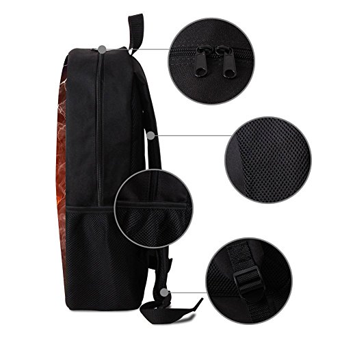 Bookbag Basketball Backpack 17 Inch Black Studuent Bag for Kids Boys Mens (football bacckpack)