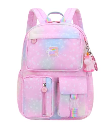 HUIHSVHA Cute Pink Backpack Large Capacity School Laptop Bag Bookbag, Casual Travel Daypack for Teens Girls Students