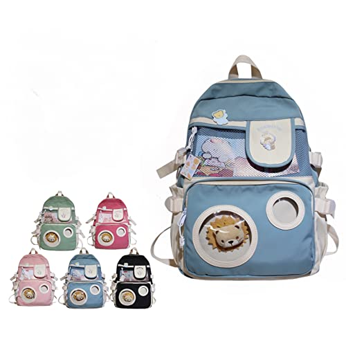 EGEN Kawaii Backpack Back to School Essential Large Capacity Aesthetic Backpack (Blue)