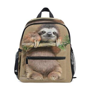 sloth backpacks for boys girls kids mini school bag retro cute sloth tropical palm leaves waterproof cute bookbags preschool supplies school bags for kindergarten