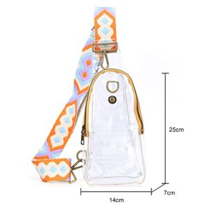 Clear Sling Bag Stadium Approved Crossbody Chest Bags for Women Fanny Pack Small Clear Daypack Shoulder Backpacks