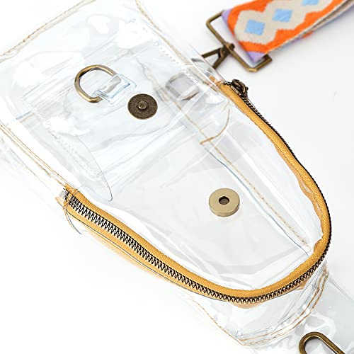 Clear Sling Bag Stadium Approved Crossbody Chest Bags for Women Fanny Pack Small Clear Daypack Shoulder Backpacks