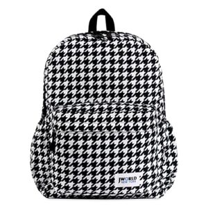 j world new york oz backpack for teen girls boys womens school bookbag, houndstooth, one size