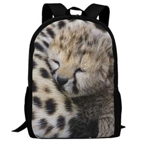 cute baby cheetah leopard backpack,lightweight school college bookbag casual student travel laptop daypack – 17inch