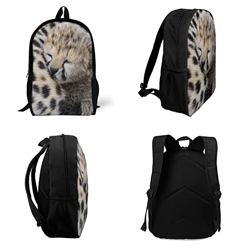 Cute Baby Cheetah Leopard Backpack,Lightweight School College Bookbag Casual Student Travel Laptop Daypack - 17inch