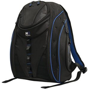 mobile edge black w/blue trim express laptop backpack 2.0 16 inch pc, 17 inch mac for men, women, students mebp32, small (mebpe32)