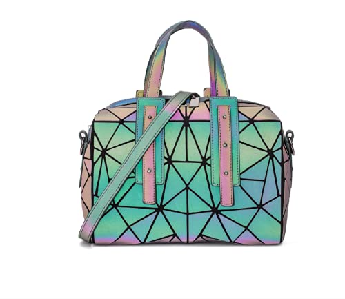 Geometric Backpack Luminous Backpacks Holographic Reflective Bag Lumikay Bags Irredescent Large Rainbow Purses Wallet Set NO.5