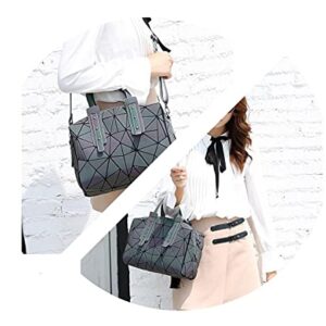 Geometric Backpack Luminous Backpacks Holographic Reflective Bag Lumikay Bags Irredescent Large Rainbow Purses Wallet Set NO.5