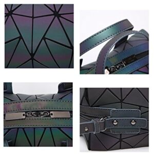 Geometric Backpack Luminous Backpacks Holographic Reflective Bag Lumikay Bags Irredescent Large Rainbow Purses Wallet Set NO.5