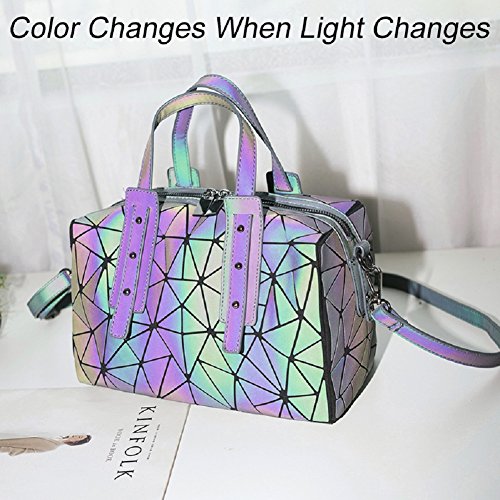 Geometric Backpack Luminous Backpacks Holographic Reflective Bag Lumikay Bags Irredescent Large Rainbow Purses Wallet Set NO.5