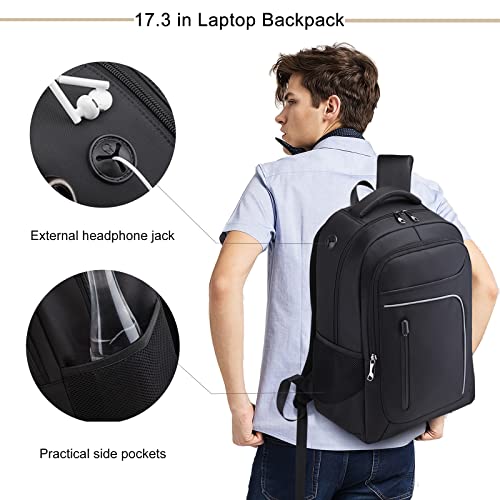 Seekvigor Travel Laptop Backpack,17.3 inch waterproof college backpack with usb charging port, 38L Durable Carry On Backpack for Business, Everyday, Work