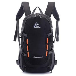 bseash 40l waterproof hiking camping backpack,outdoor sport lightweight daypack travel bag for mountaineering skiing climbing cycling (black)