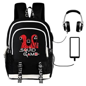 cusalboy tv backpack student men and women usb charging school bag computer bag backpack (black 2)