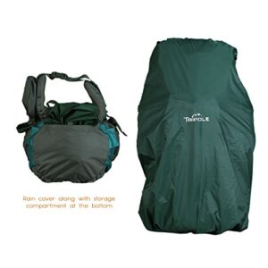 Tripole Walker 65 Litres Rucksack With 20 Litre Foldable Day Pack | Internal Frame With Metal Rod | Rain Cover | Bottom Opening | Laptop Section (Sea Green)