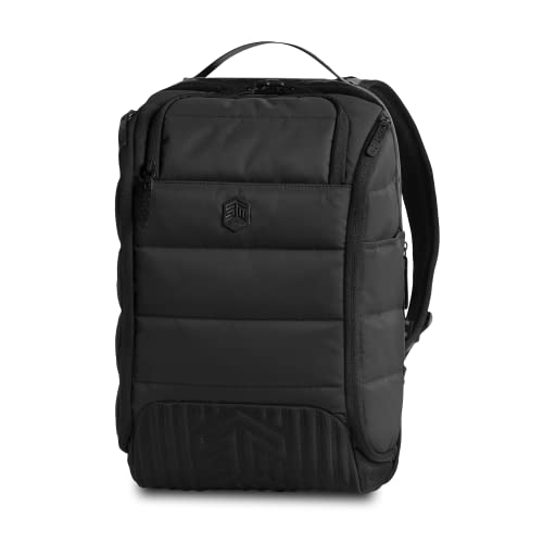 STM Dux 16L Premium Tech Backpack - Carry On Travel Laptop Backpack (Fits 15" Laptops) - Multi-Direction Cargo Access, Water Resistant & Luggage Passthrough - Black (stm-111-376P-01)