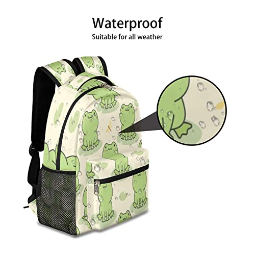 Cute Frog Backpack School Bookbag for Kids Boys Girl, Animal Gragonfly Backpacks Book Bag Travel Hiking Camping Daypack