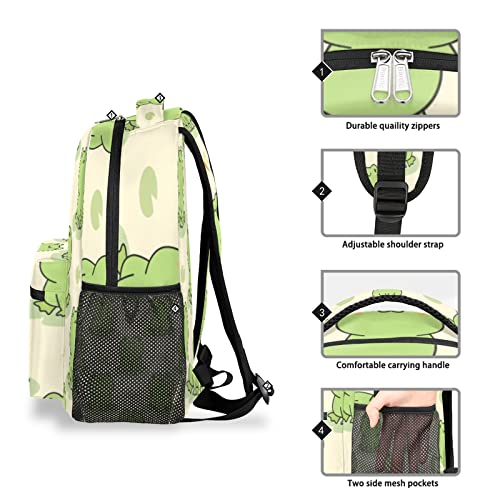 Cute Frog Backpack School Bookbag for Kids Boys Girl, Animal Gragonfly Backpacks Book Bag Travel Hiking Camping Daypack