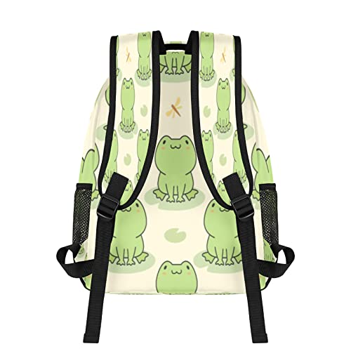 Cute Frog Backpack School Bookbag for Kids Boys Girl, Animal Gragonfly Backpacks Book Bag Travel Hiking Camping Daypack