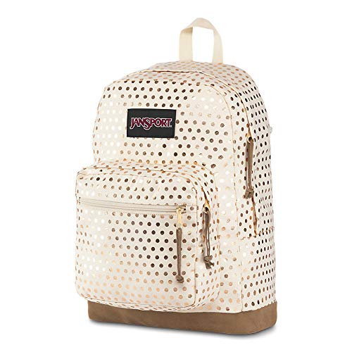 JanSport Right Pack Expressions Backpack - Gold Polka Dot