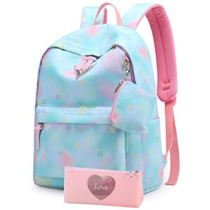 Suerico School Backpack for Girls,Lightweight Durable School Bags Waterproof Bookbag for Students (Sky Blue)