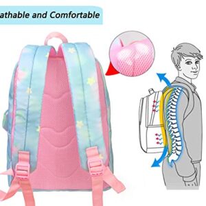 Suerico School Backpack for Girls,Lightweight Durable School Bags Waterproof Bookbag for Students (Sky Blue)