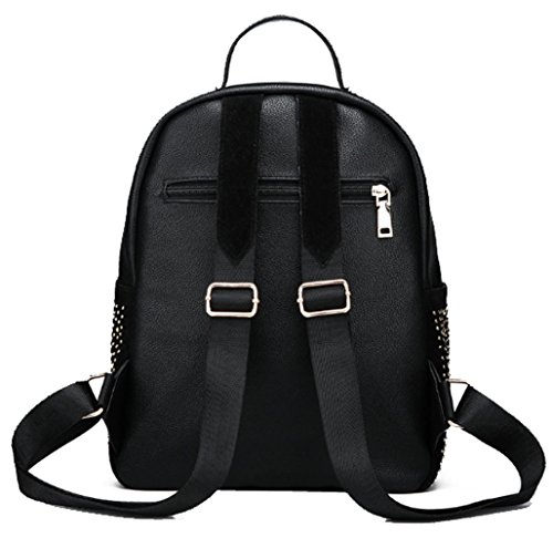 Zzfab PU Leather Rhinestone Backpack Black