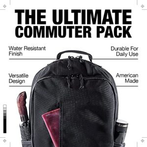 DEFY Bucktown Ballistic Nylon Backpack | 23 Liter Utility Backpack For Men | Professional Work Bag w/ 17 Inch Laptop Sleeve | Premium Tech Backpack | Water Repellent Travel & Commuter Pack (Black)