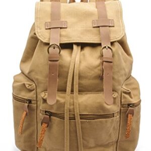 Sweetbriar Vintage Canvas Backpack, Tan - Protects Laptops up to 15.6 Inches